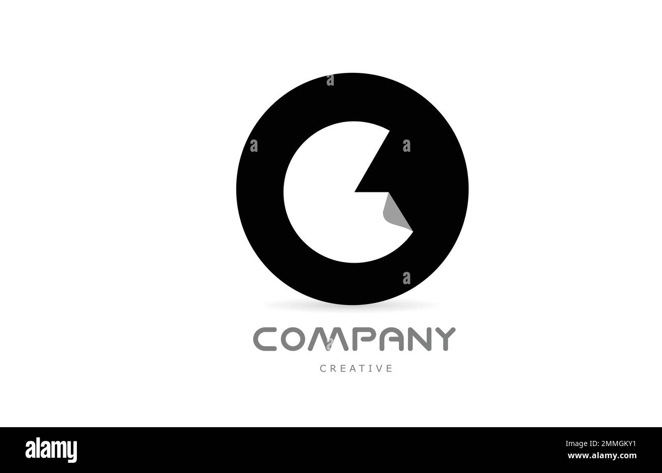 G black and white geometric alphabet letter logo icon design with ...