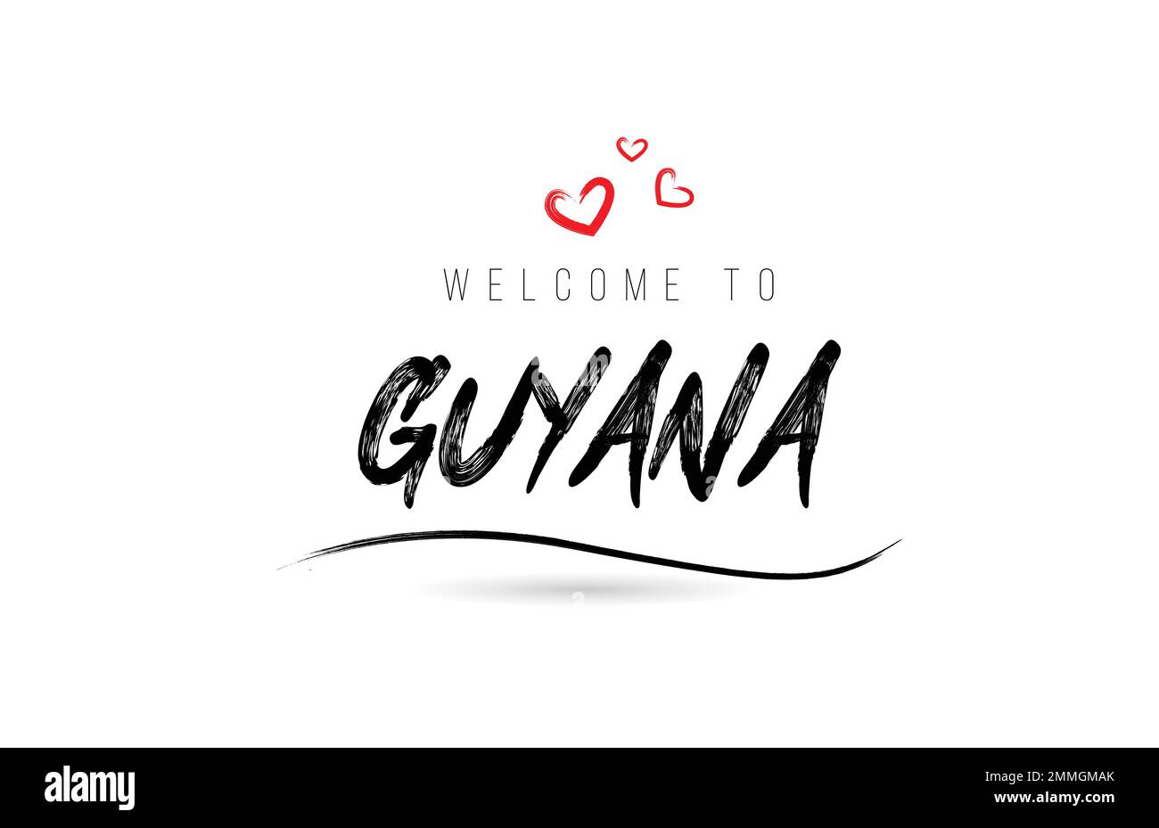 Welcome to GUYANA country text typography with red love heart and black name. Creative ...