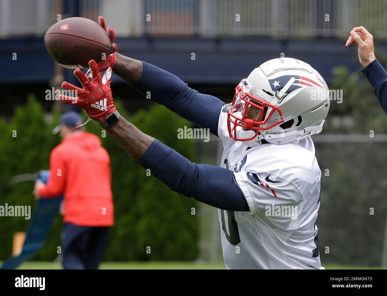 New England Patriots wide receiver Josh Gordon catches the ball during ...