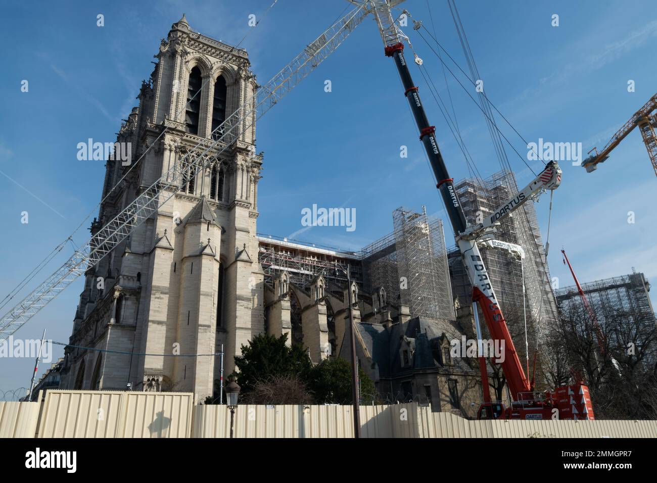 Cathedral Notre-Dame Paris reconstruction after the fire event. Biggest ...