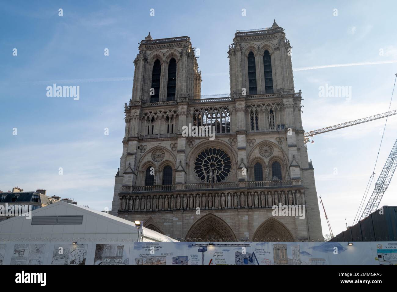Cathedral Notre-Dame Paris reconstruction after the fire event. Biggest ...