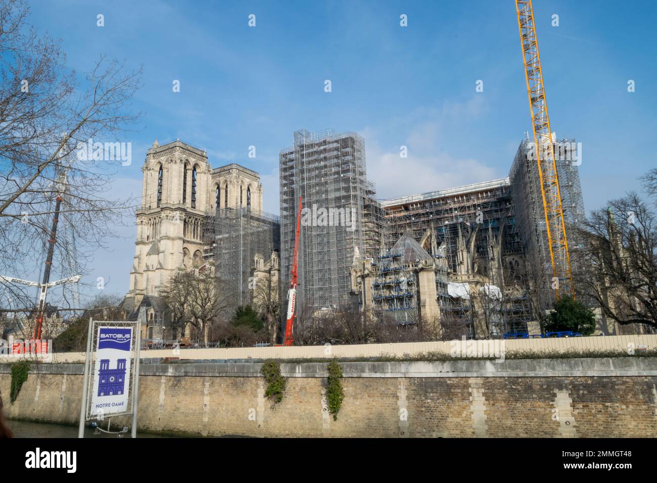 Cathedral Notre-Dame Paris reconstruction after the fire event. Biggest ...