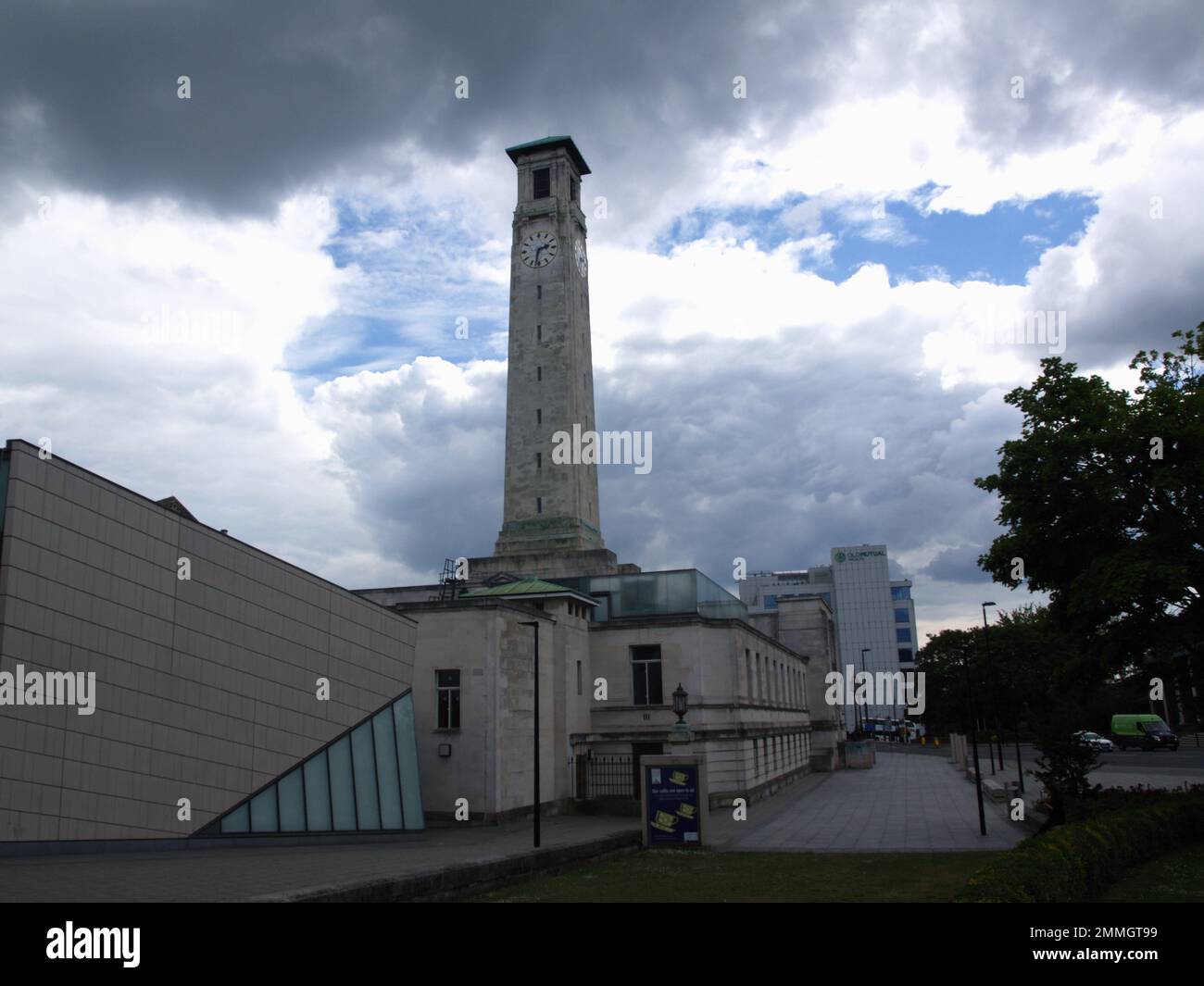 The Civic Centre clock tower from the SeaCity Museum, Southampton ...