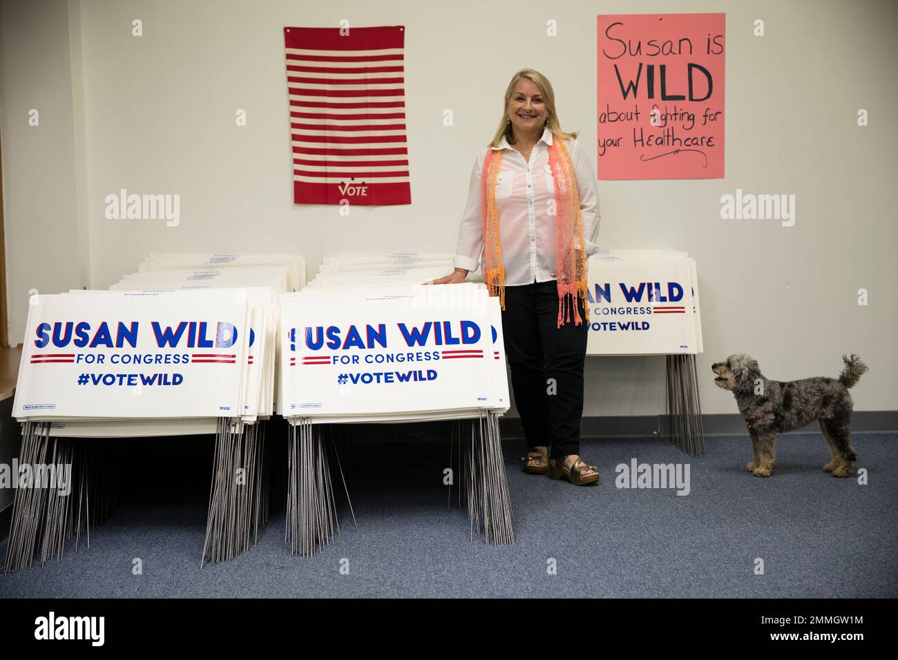 Democratic congressional candidate Susan Wild poses for a photograph as ...