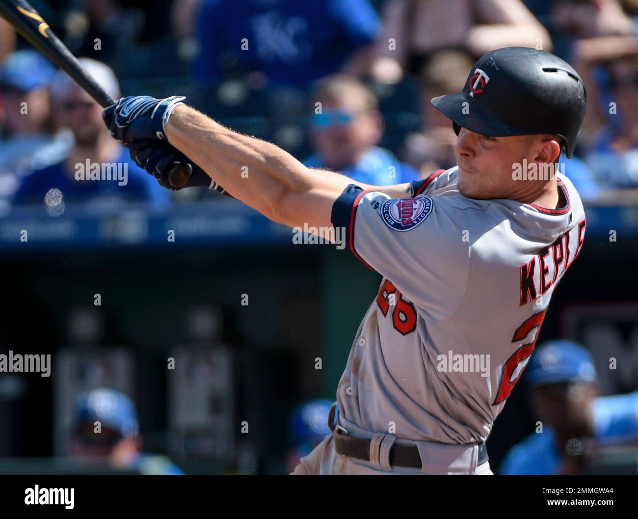 Minnesota Twins' Max Kepler bats against the Kansas City Royals during ...
