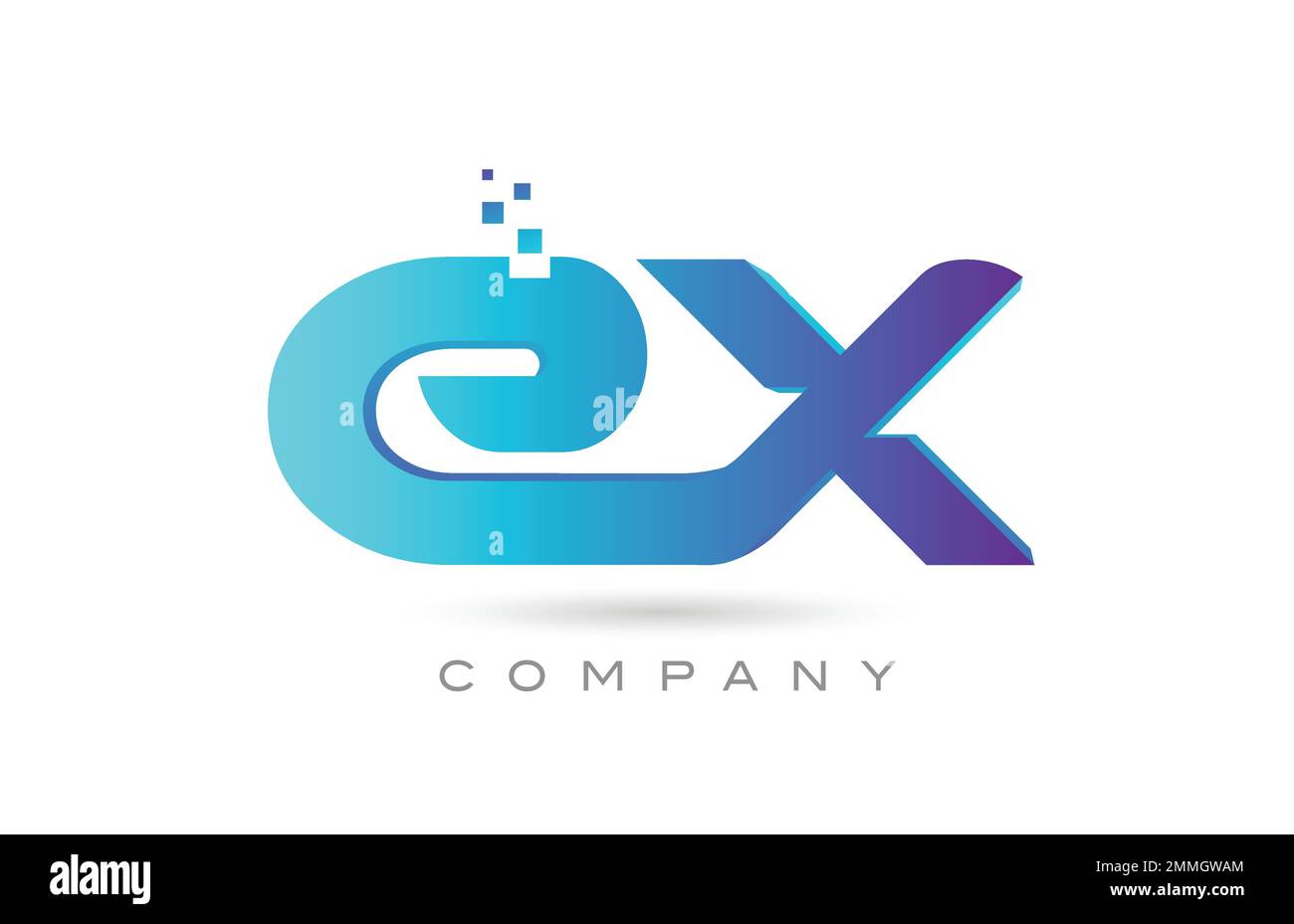 EX alphabet letter logo icon combination design. Creative template for ...