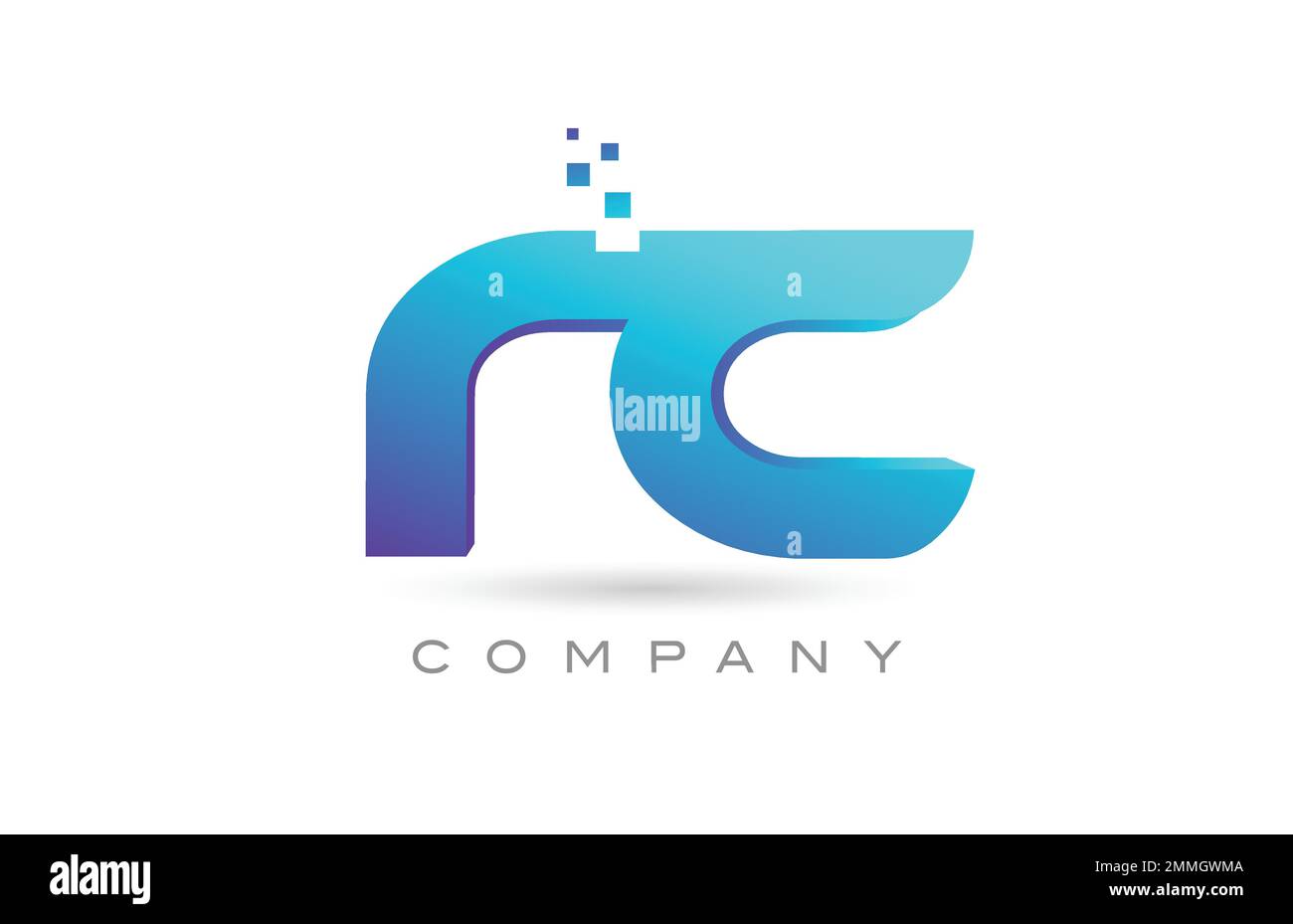 RC alphabet letter logo icon combination design. Creative template for ...