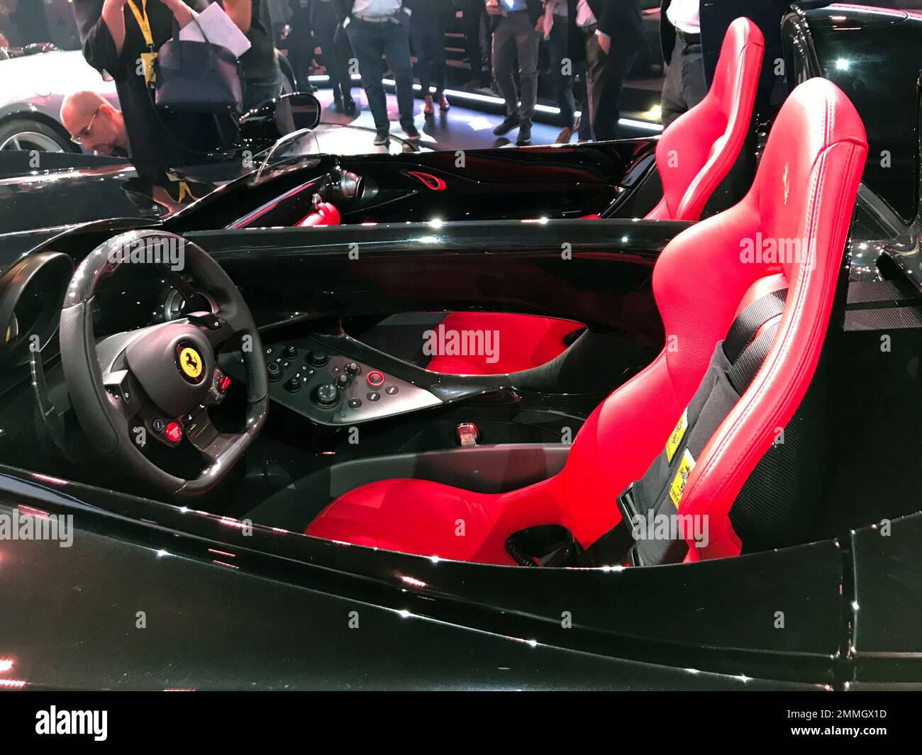 The Ferrari Monza SP2 is displayed in Maranello, Italy, Tuesday, Sept ...