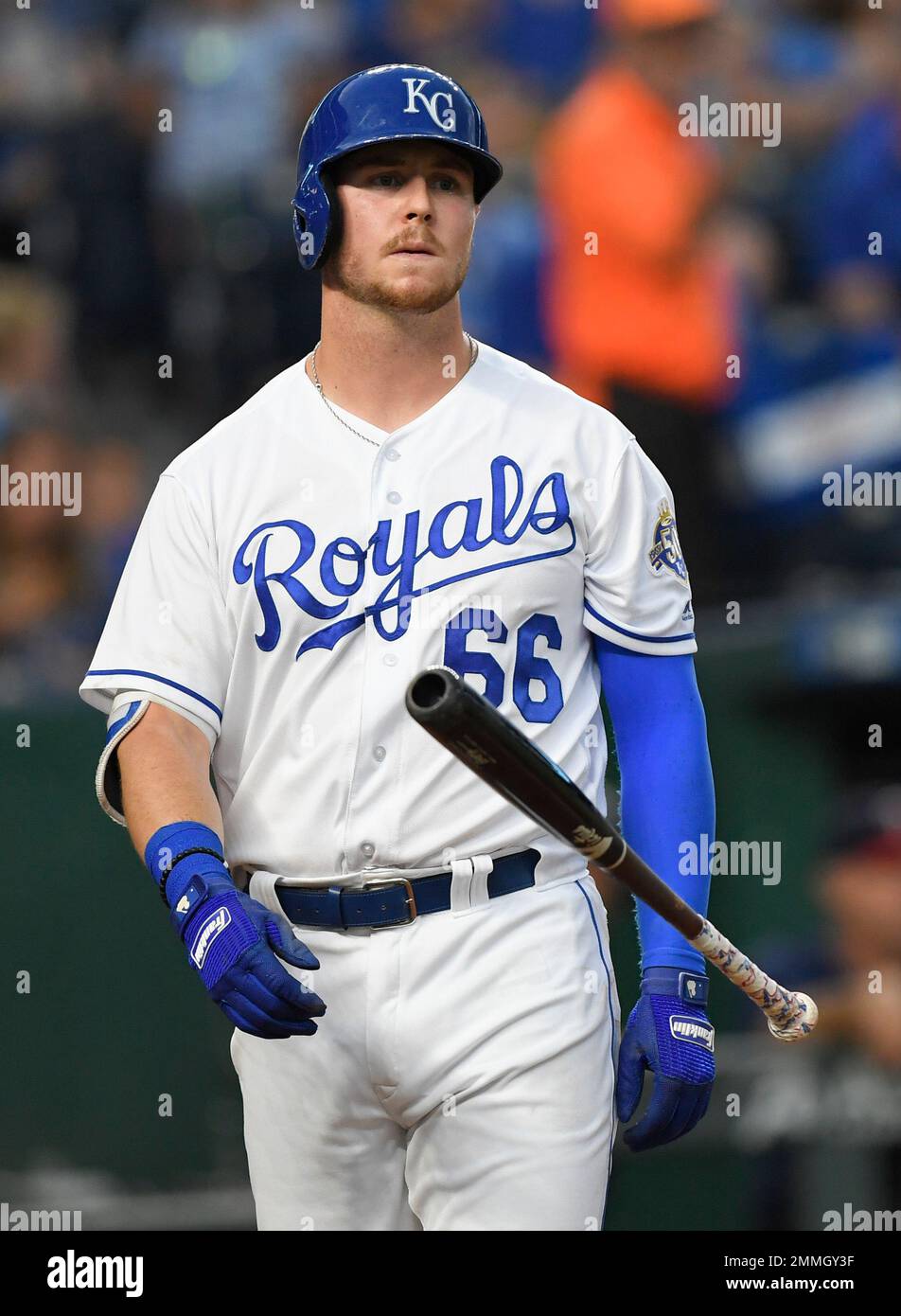 Kansas City Royals' Ryan O'Hearn tosses his bat after striking out ...