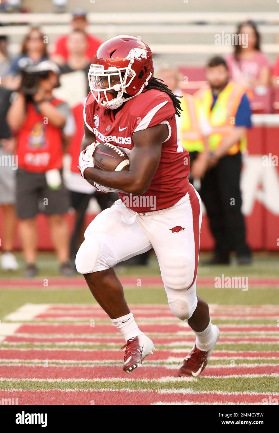 Arkansas running back Maleek Williams runs the ball against North Texas ...
