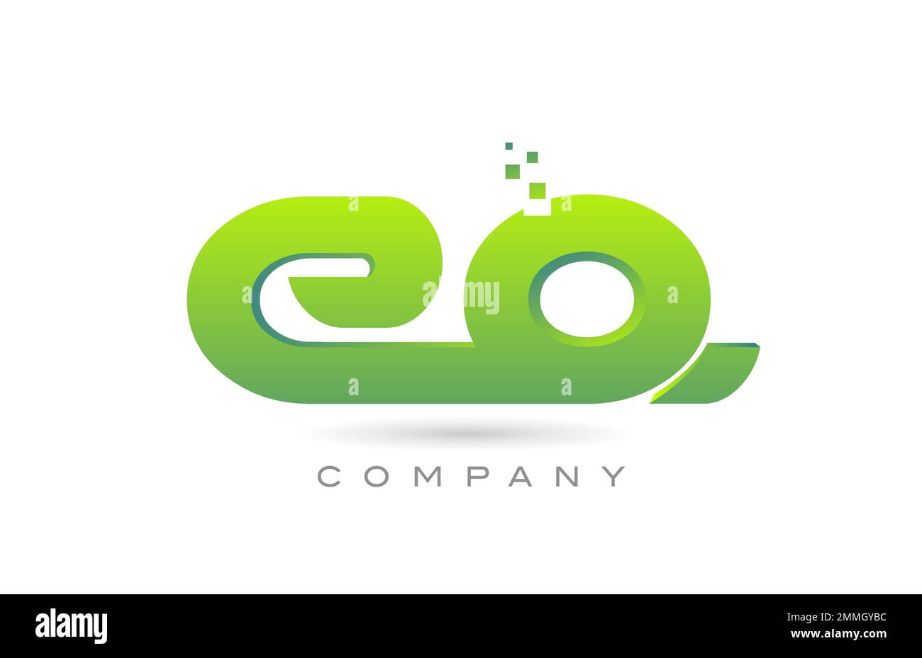 joined EQ alphabet letter logo icon combination design with dots and ...