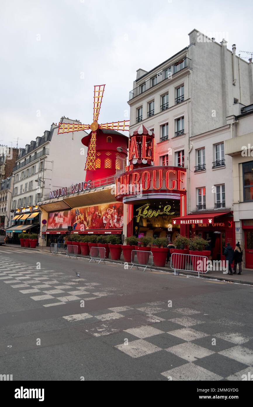 Moulin Rouge is a cabaret in Paris, on Boulevard de Clichy, Place ...