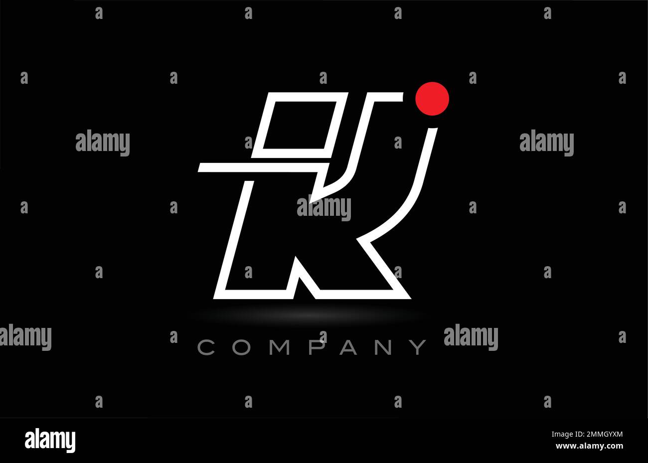 red dot K alphabet letter logo icon design on black background ...