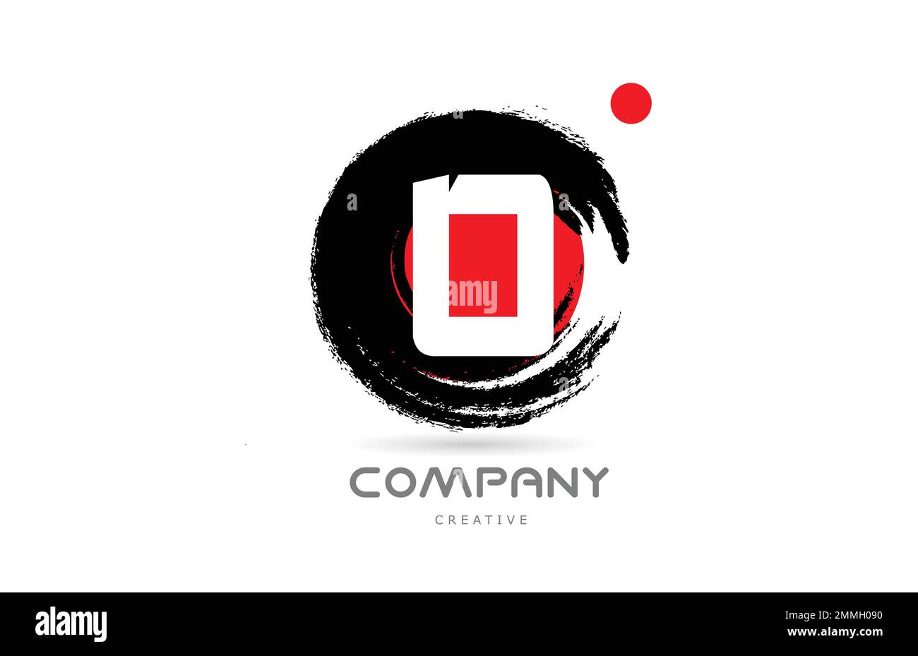 grunge O alphabet letter logo icon design with japanese style lettering ...