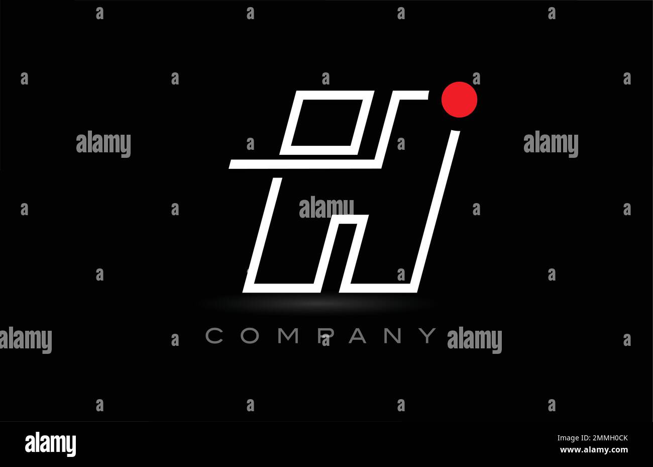 red dot H alphabet letter logo icon design on black background ...