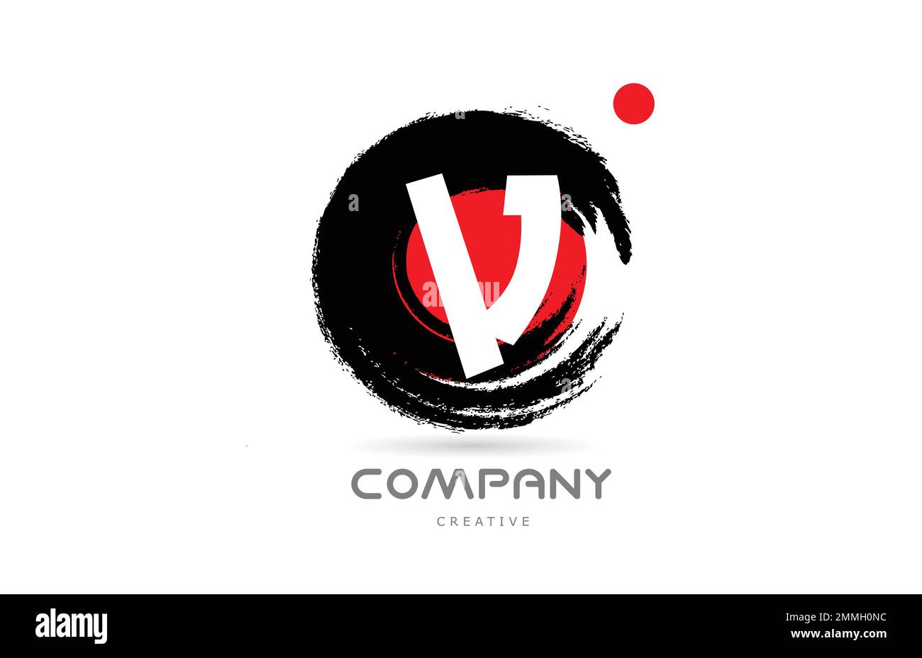 grunge V alphabet letter logo icon design with japanese style lettering ...