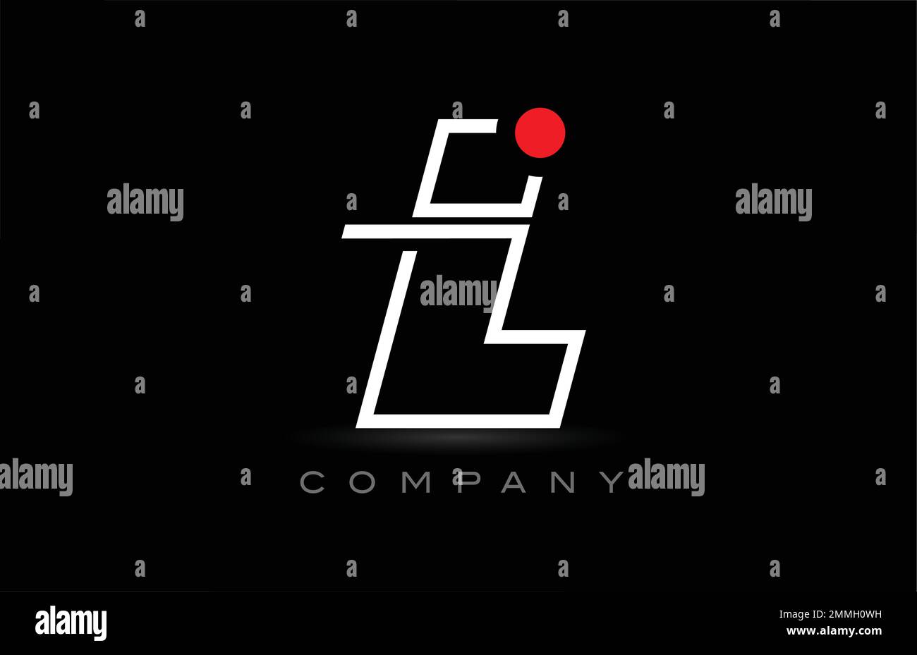 red dot L alphabet letter logo icon design on black background ...