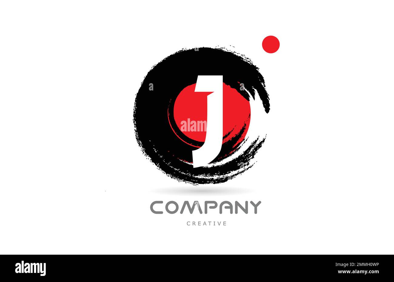 grunge J alphabet letter logo icon design with japanese style lettering ...