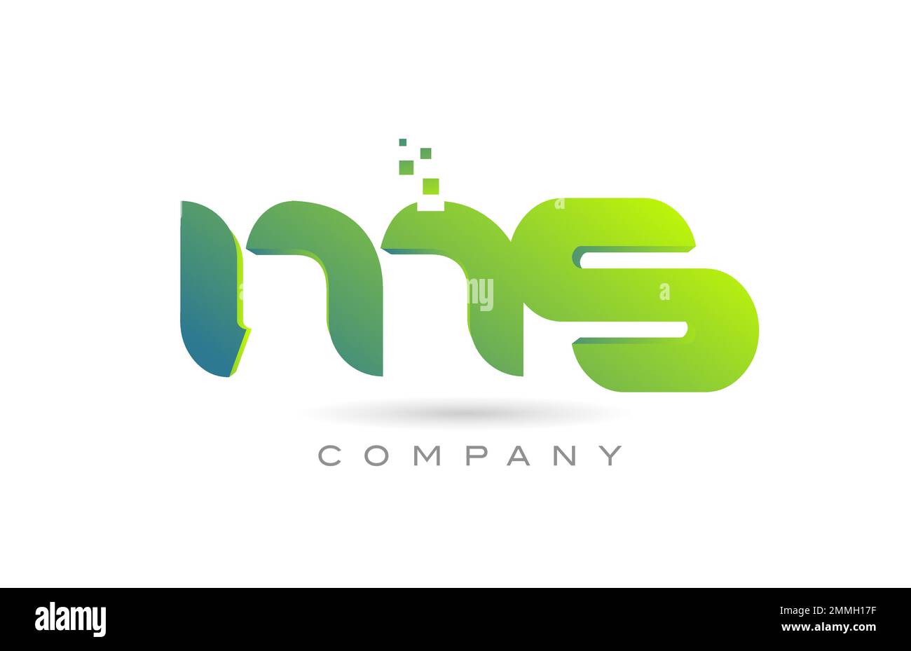 joined MS alphabet letter logo icon combination design with dots and ...