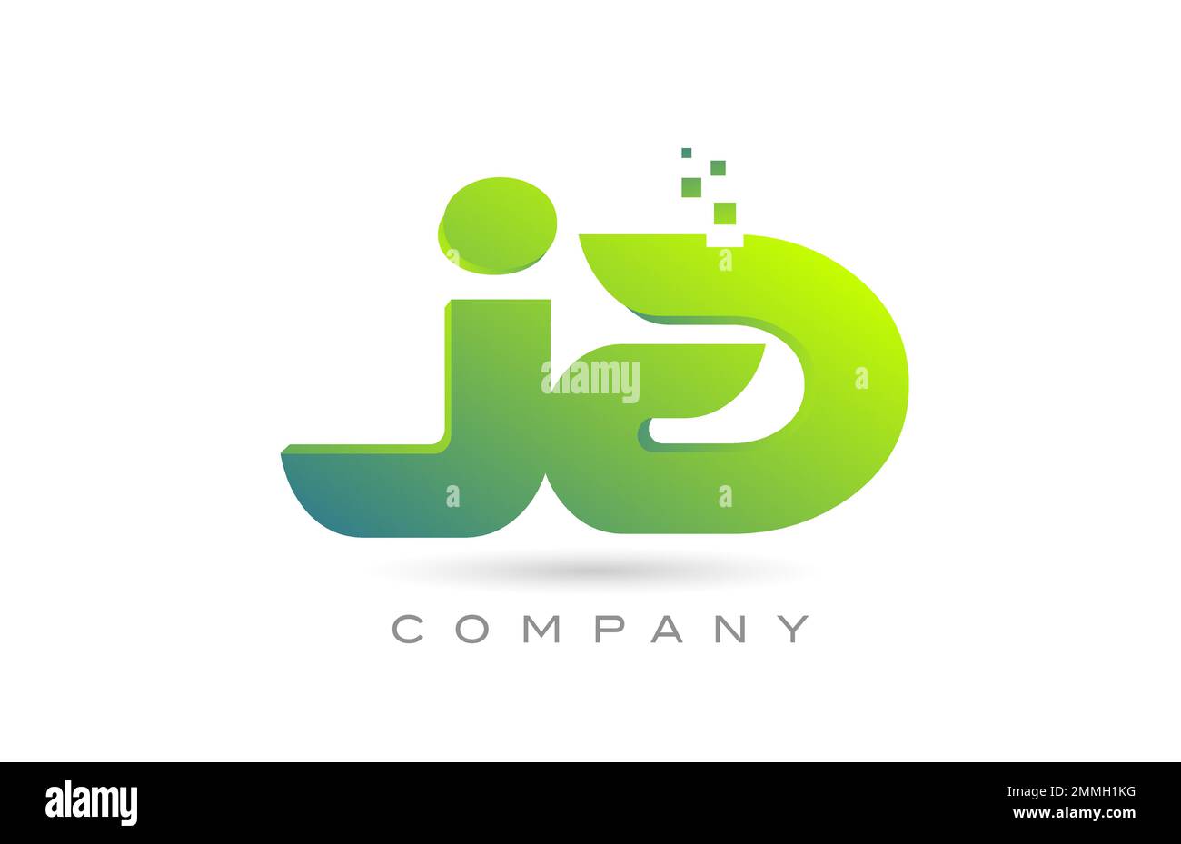 joined JA alphabet letter logo icon combination design with dots and ...
