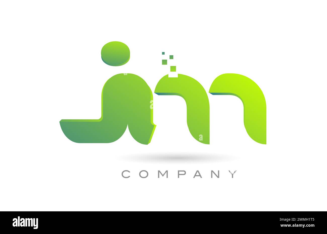 joined JM alphabet letter logo icon combination design with dots and ...