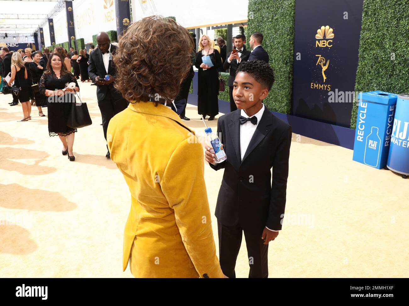 Gaten Matarazzo, from left, and Miles Brown arrives at the 70th ...