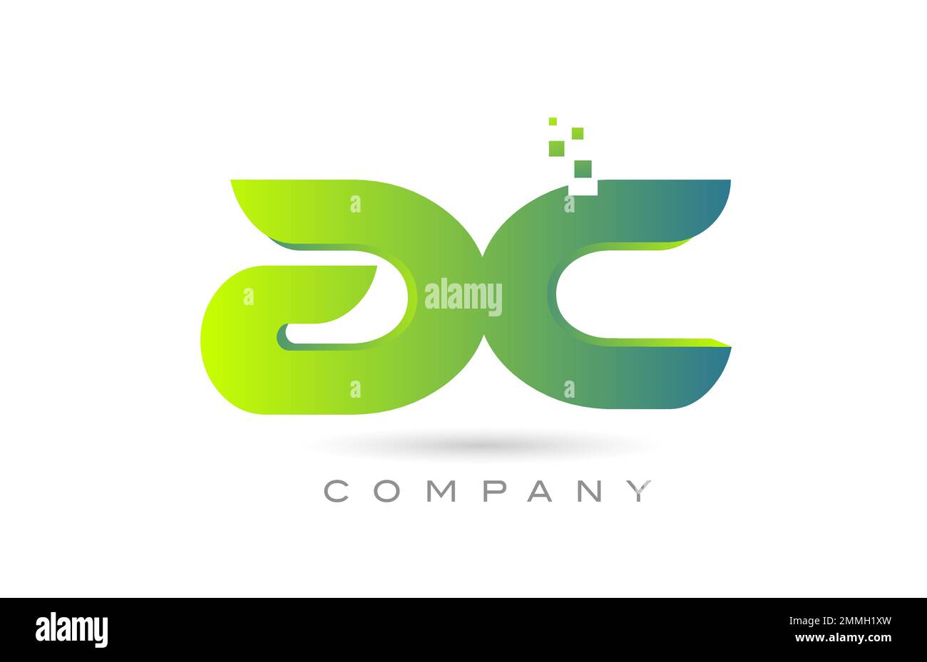 joined AC alphabet letter logo icon combination design with dots and ...