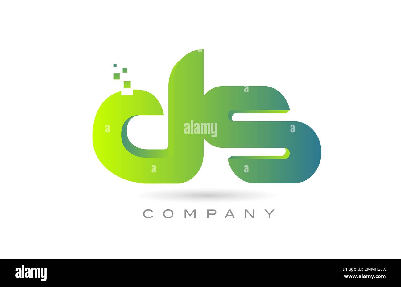 joined DS alphabet letter logo icon combination design with dots and ...