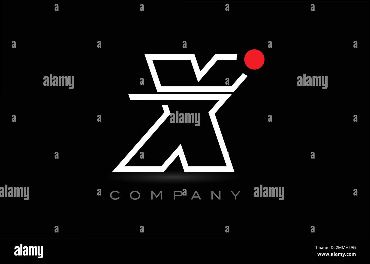 red dot X alphabet letter logo icon design on black background ...