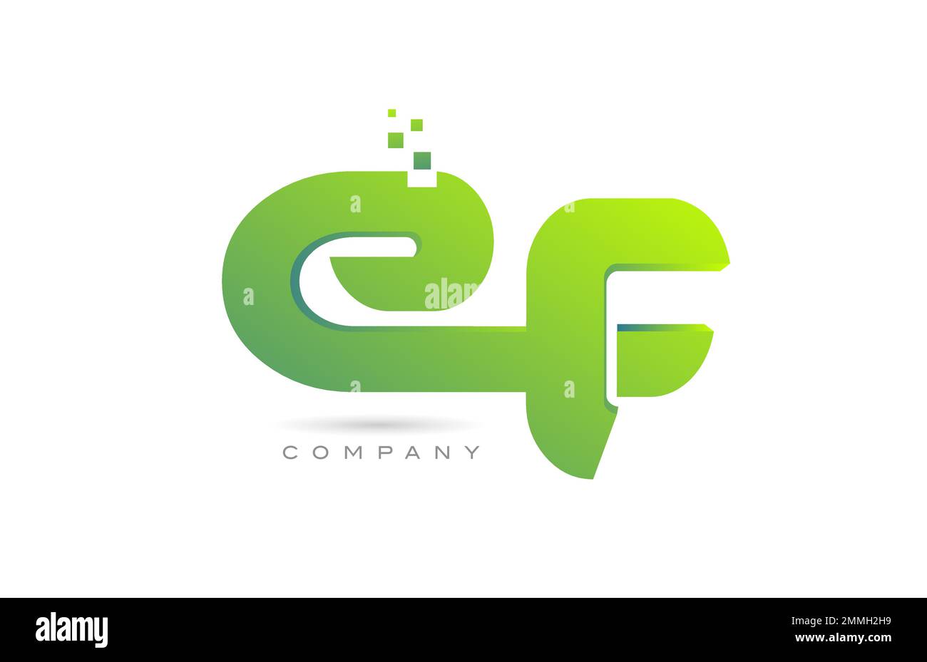 joined EF alphabet letter logo icon combination design with dots and ...