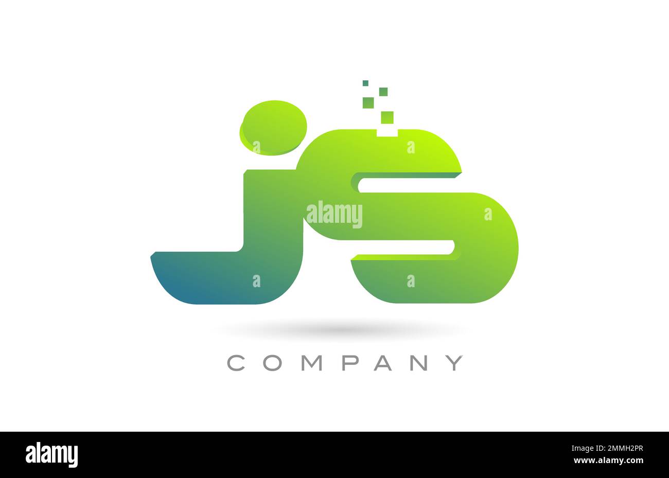 joined JS alphabet letter logo icon combination design with dots and ...