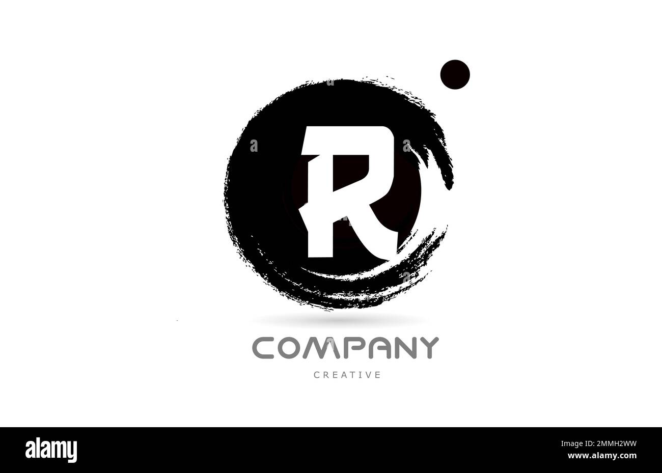 R black and white grunge alphabet letter logo icon design with japanese ...
