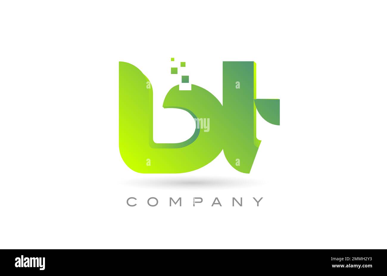 joined BT alphabet letter logo icon combination design with dots and ...