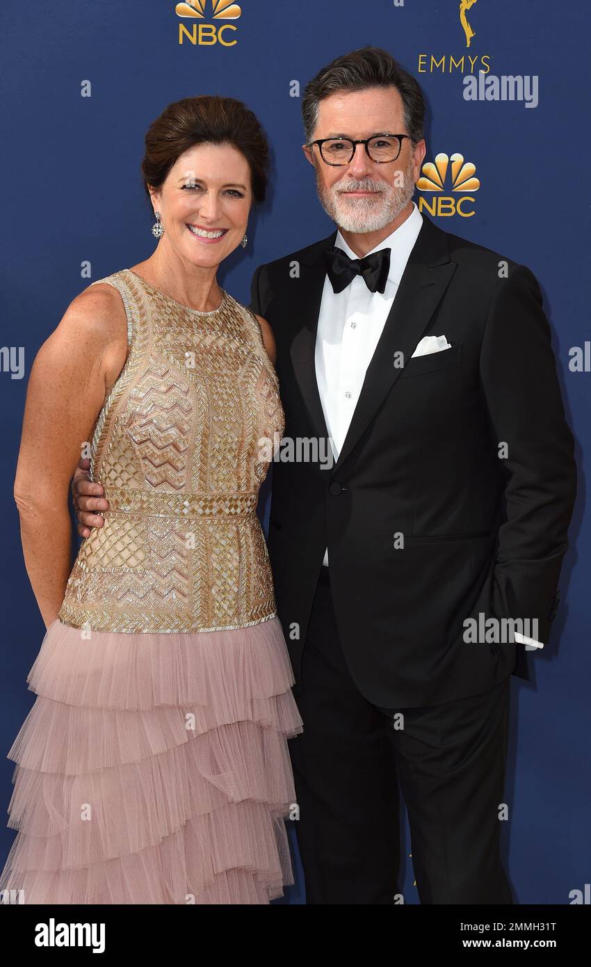 Evelyn McGee-Colbert and Stephen Colbert arrive at the 70th Primetime ...