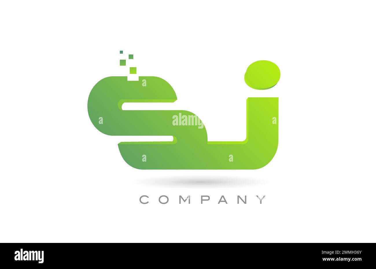 joined SJ alphabet letter logo icon combination design with dots and ...