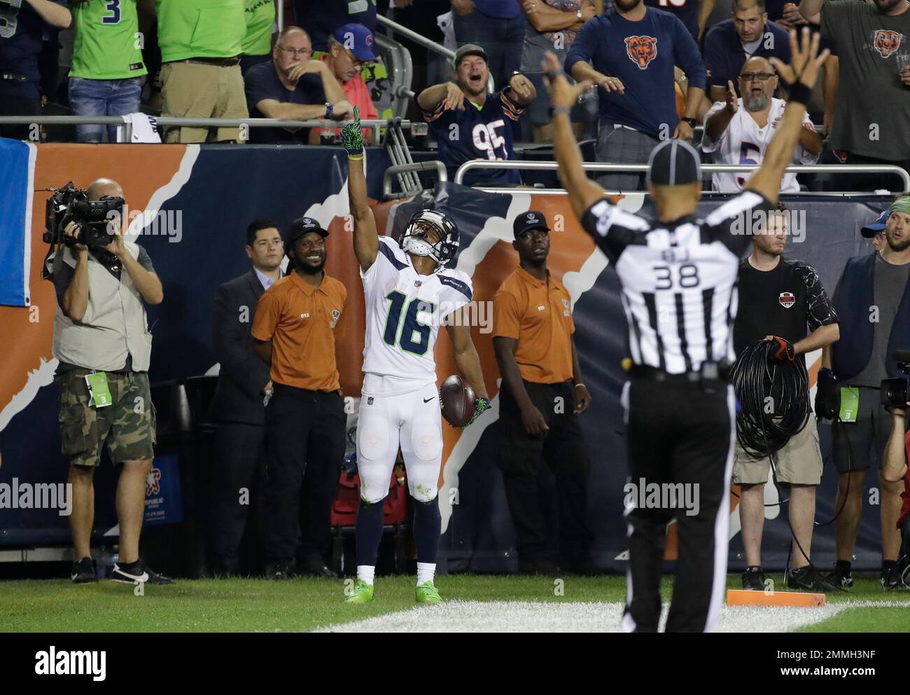 Seattle Seahawks wide receiver Tyler Lockett (16) celebrates a ...