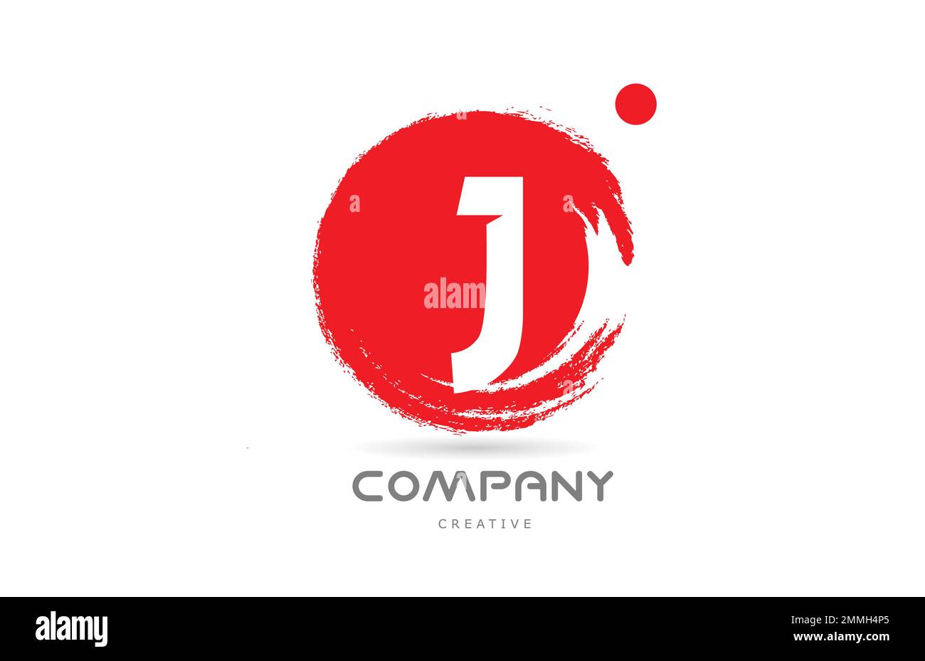 red J grunge alphabet letter logo icon design with japanese style ...