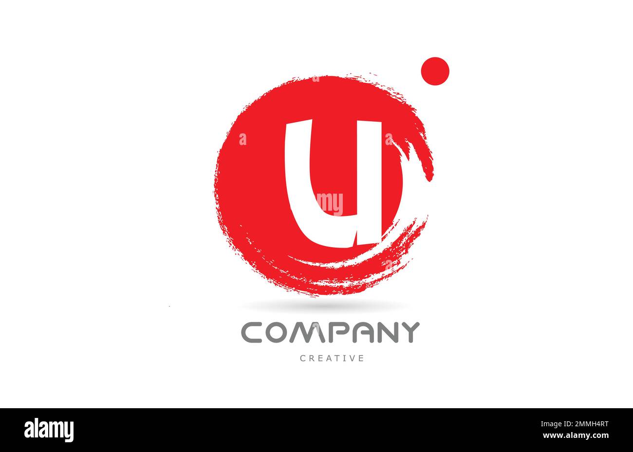 red U grunge alphabet letter logo icon design with japanese style ...