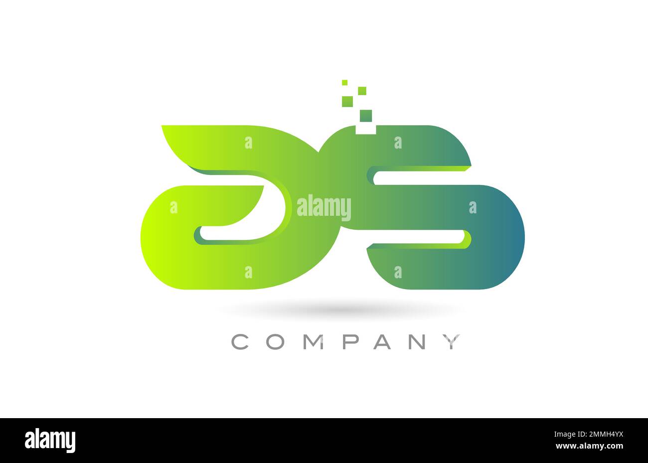 joined AS alphabet letter logo icon combination design with dots and ...