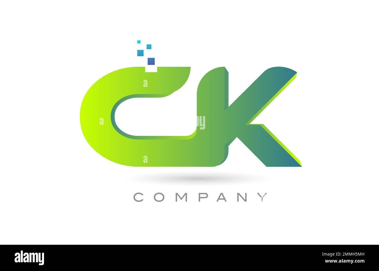 joined CK alphabet letter logo icon combination design with dots and ...