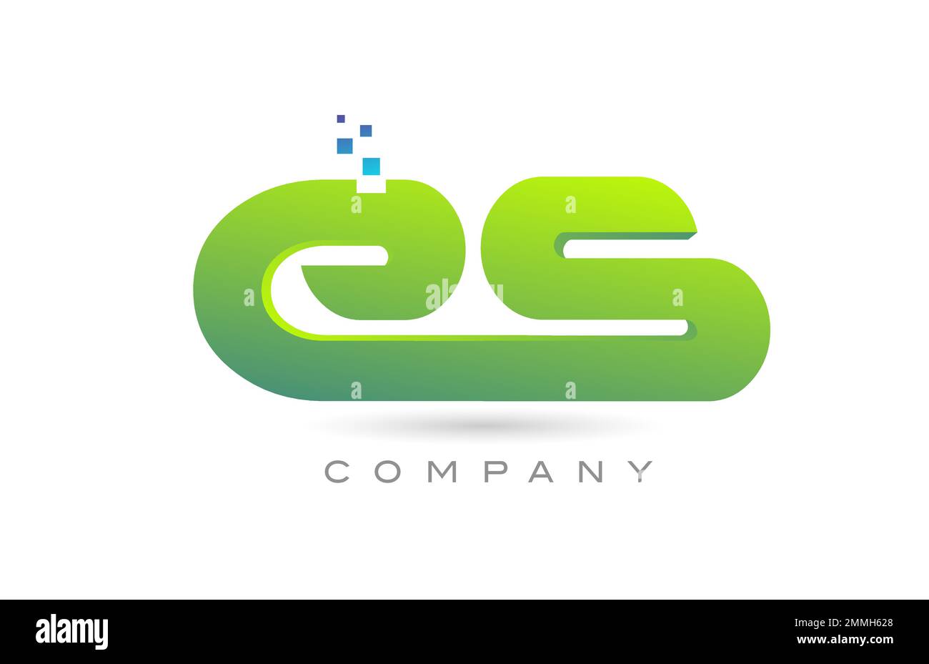 joined ES alphabet letter logo icon combination design with dots and ...