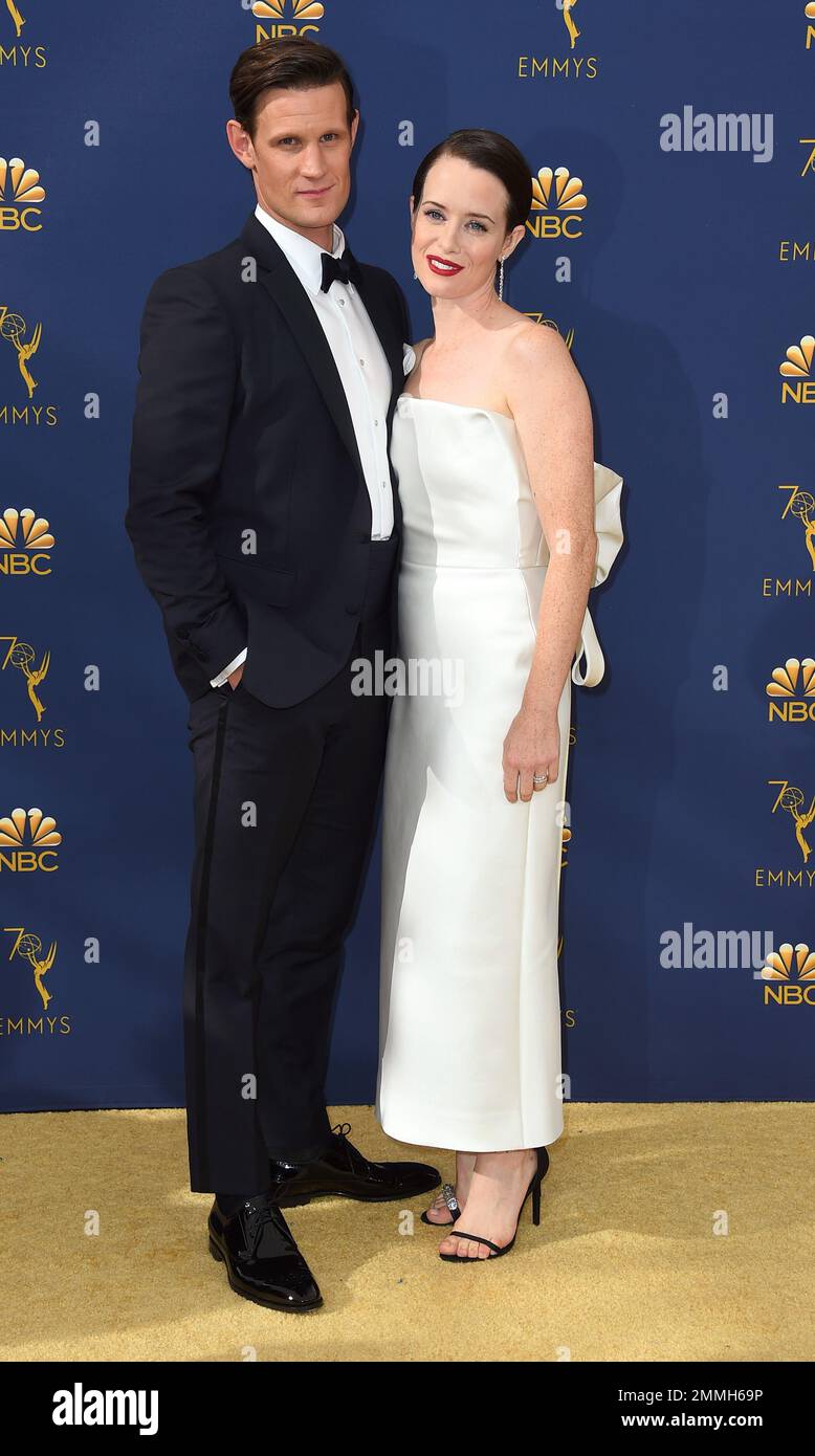 Matt Smith and Claire Foy arrive at the 70th Primetime Emmy Awards on ...