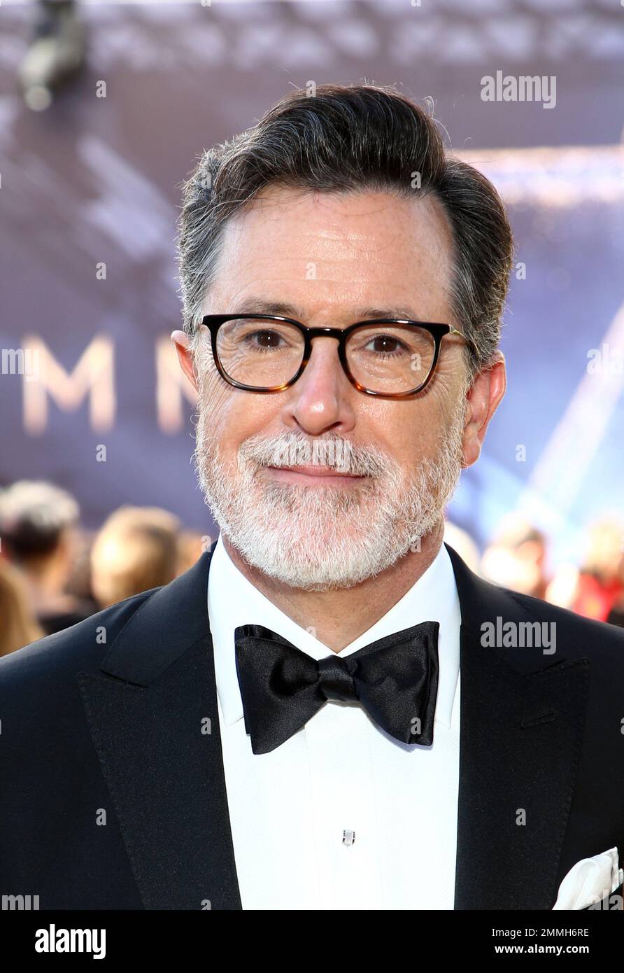 Stephen Colbert arrives at the 70th Primetime Emmy Awards on Monday ...