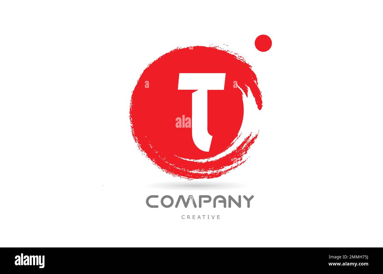 red T grunge alphabet letter logo icon design with japanese style ...