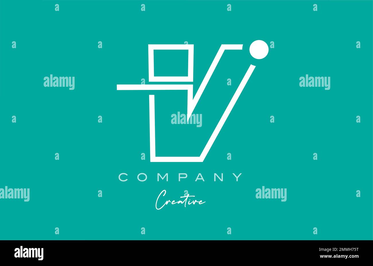 green V alphabet letter logo icon design with pastel background ...