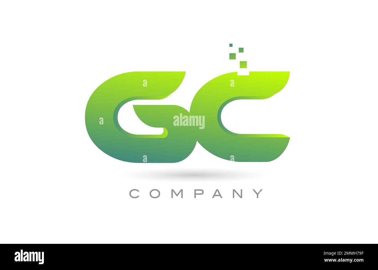 joined GC alphabet letter logo icon combination design with dots and ...