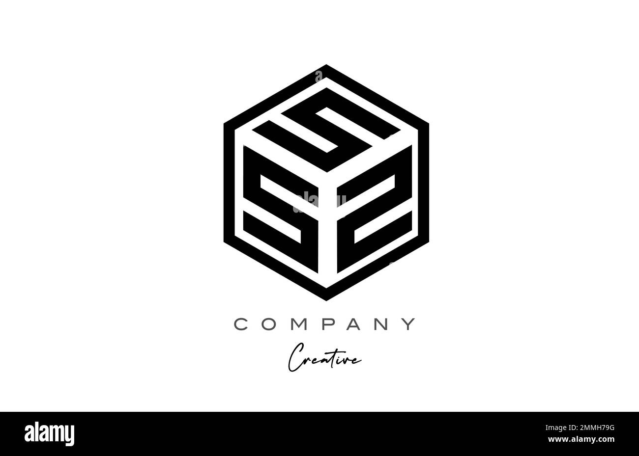 three letter cube S alphabet letter logo icon design with polygon design. Creative template for ...