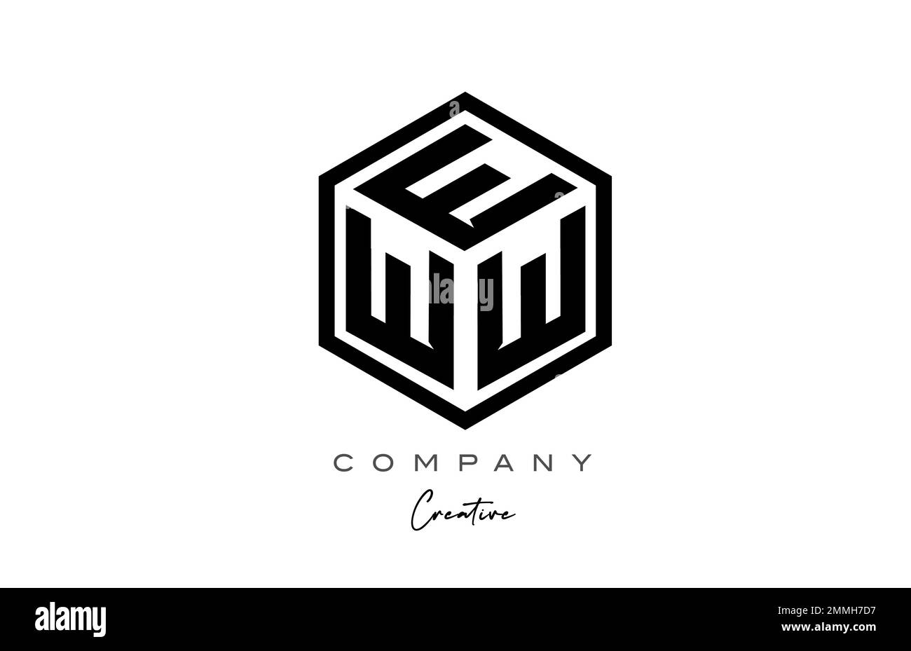 three letter cube W alphabet letter logo icon design with polygon ...