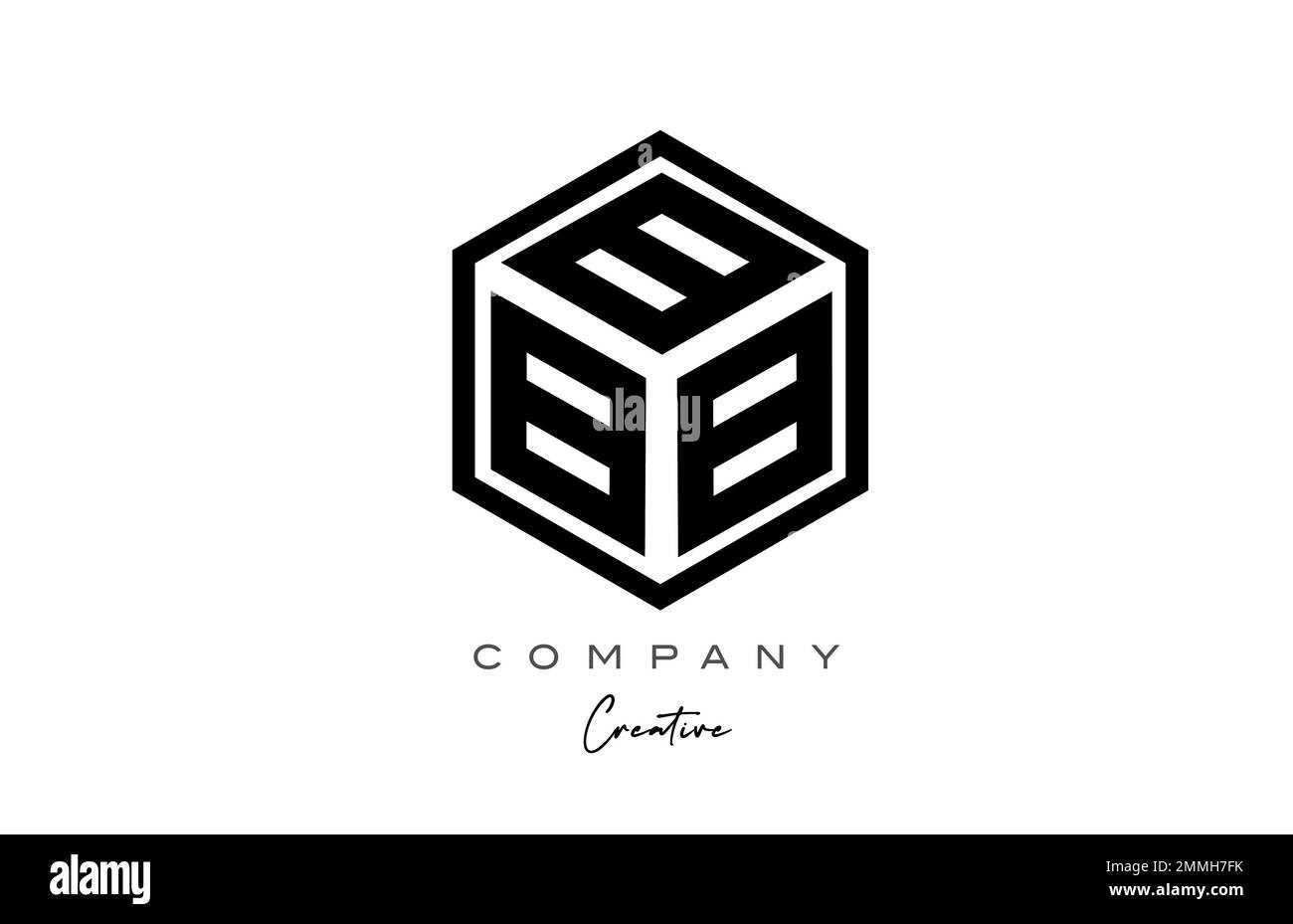 three letter cube B alphabet letter logo icon design with polygon design. Creative template for ...