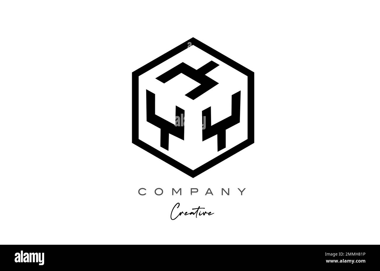 three letter cube Y alphabet letter logo icon design with polygon design. Creative template for ...